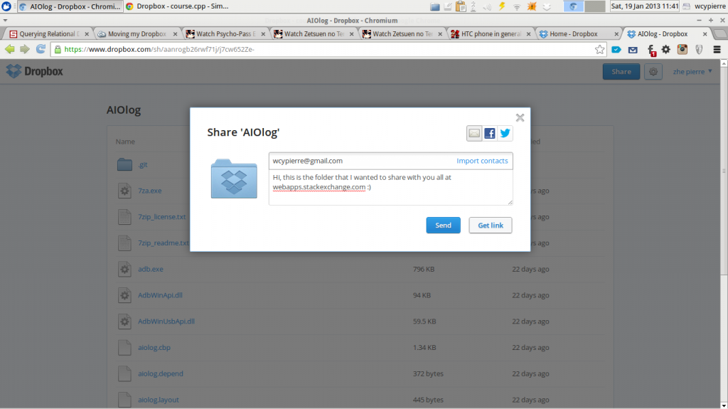 How can I move my Dropbox contents to someone else's Dropbox? - Web Applications Stack Exchange